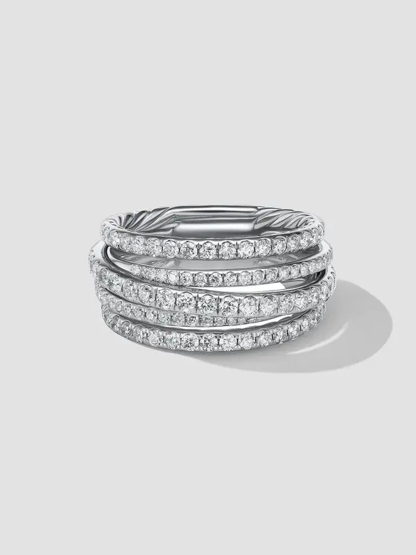 David Yurman Pavé Crossover Ring In 18k - Silver