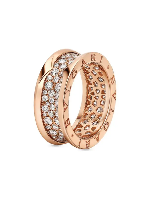 BVLGARI B. Zero1 18k Rose Gold & 1.51 Tcw Diamond Ring - Pink Gold