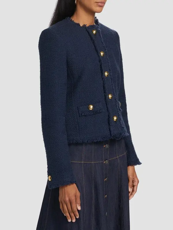 Cinq À Sept Christie Cotton Tweed Jacket - Navy