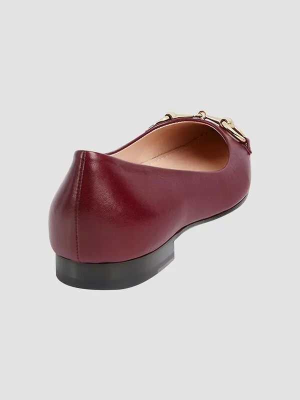 Gucci Erin Leather Ballet Flats - Red