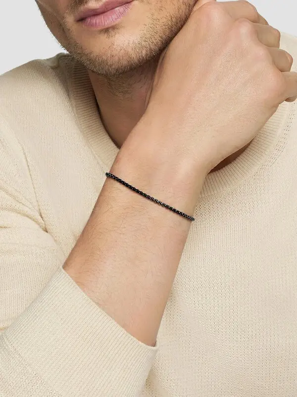 David Yurman Box Chain Bracelet In Stainless Steel And Sterling