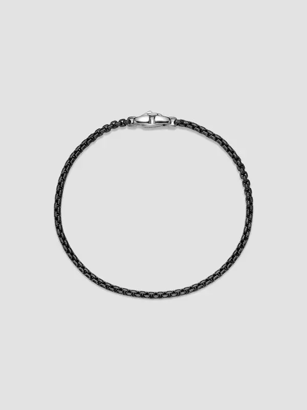 David Yurman Box Chain Bracelet In Stainless Steel And Sterling
