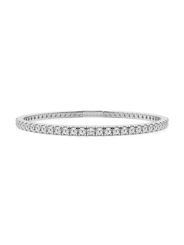 Saks Fifth Avenue Collection 14k White Gold & Round Lab-grown Diamond Flexible Tennis Bangle/1.00-10.00 Tcw - 2 Tcw
