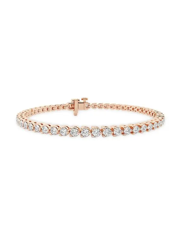 Saks Fifth Avenue Collection 14k Rose Gold & Round Lab-grown Diamond 3-prong Tennis Bracelet/1.00-10.00 Tcw - 3 Tcw
