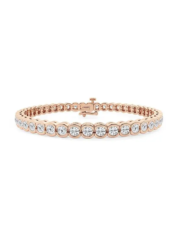 Saks Fifth Avenue Collection 14k Rose Gold & Round Lab-grown Diamond Bezel Tennis Bracelet/1.00-10.00 Tcw - 8 Tcw