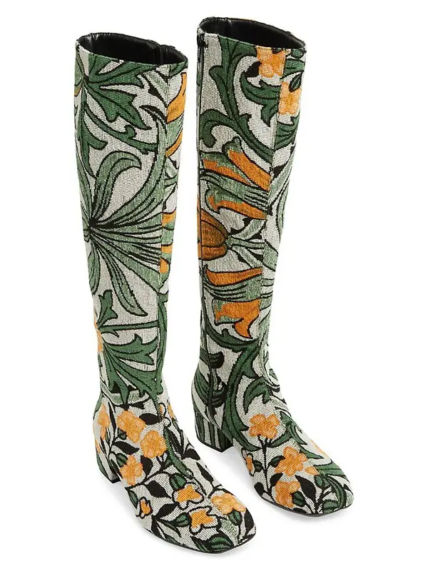La DoubleJ Edie Boots - Jacquard Delta Ivory