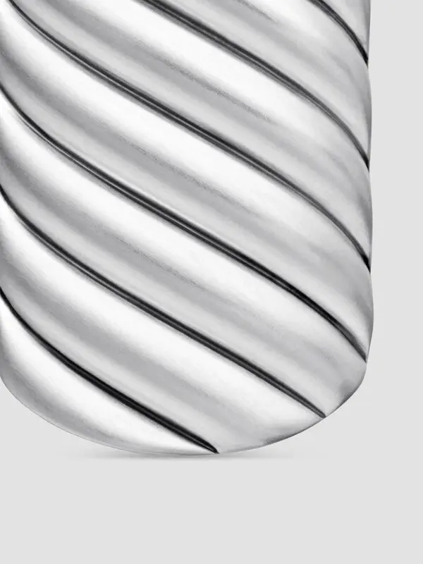 David Yurman Sculpted Cable Tag In Sterling 27mm