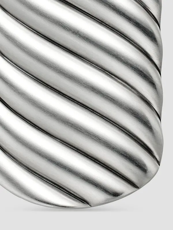 David Yurman Sculpted Cable Tag In Sterling 42mm