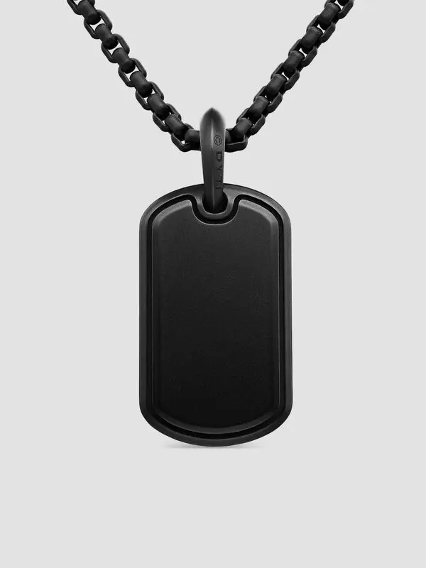 David Yurman Sculpted Cable Tag In Titanium, 27mm