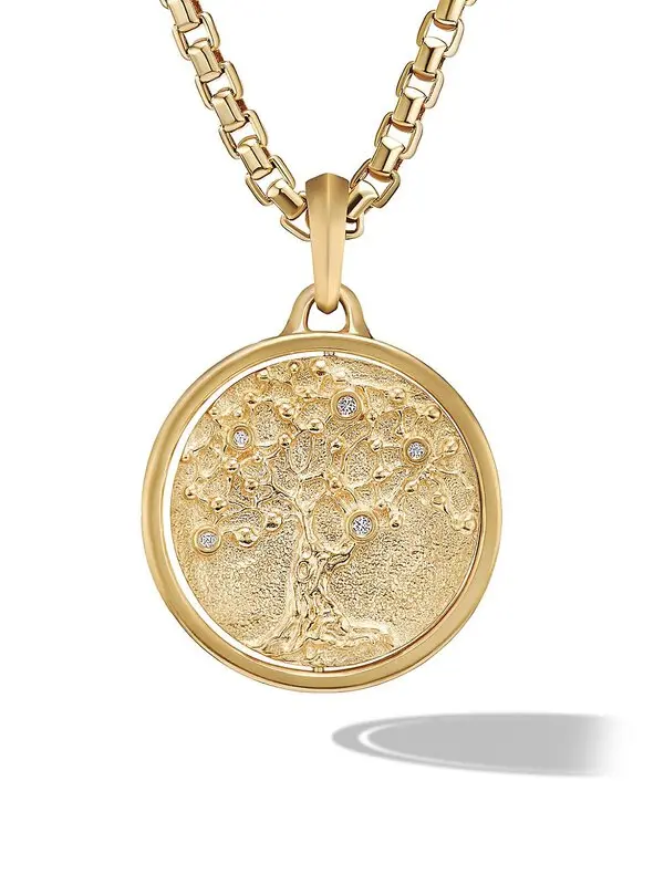 David Yurman Life And Death Duality Amulet In 18k Yellow Gold - Diamond