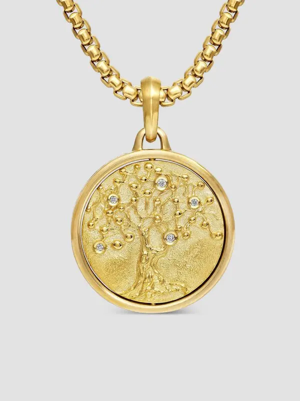 David Yurman Life And Death Duality Amulet In 18k Yellow Gold - Diamond