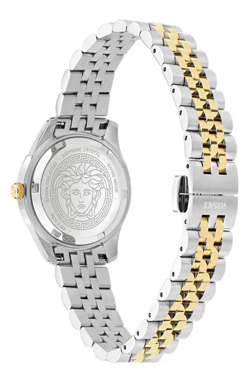 Versace Greca Time Bracelet Watch - Ip Two Tone Green