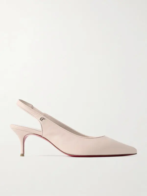 CHRISTIAN LOUBOUTIN Sporty Kate 45 Leather Slingback Pumps - Nude