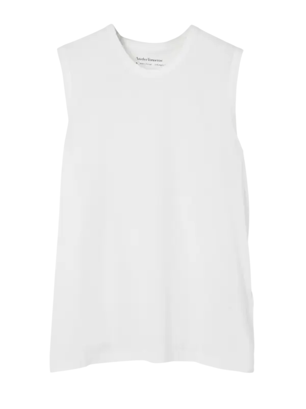 Another Tomorrow Organic Cotton-jersey Tank Top - White