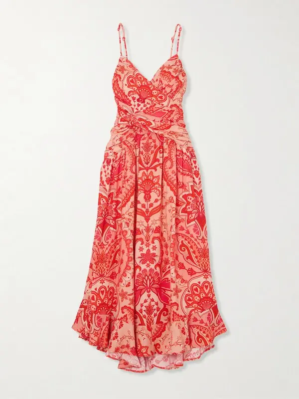 Farm Rio Jaipur Ruched Printed Maxi Dress
