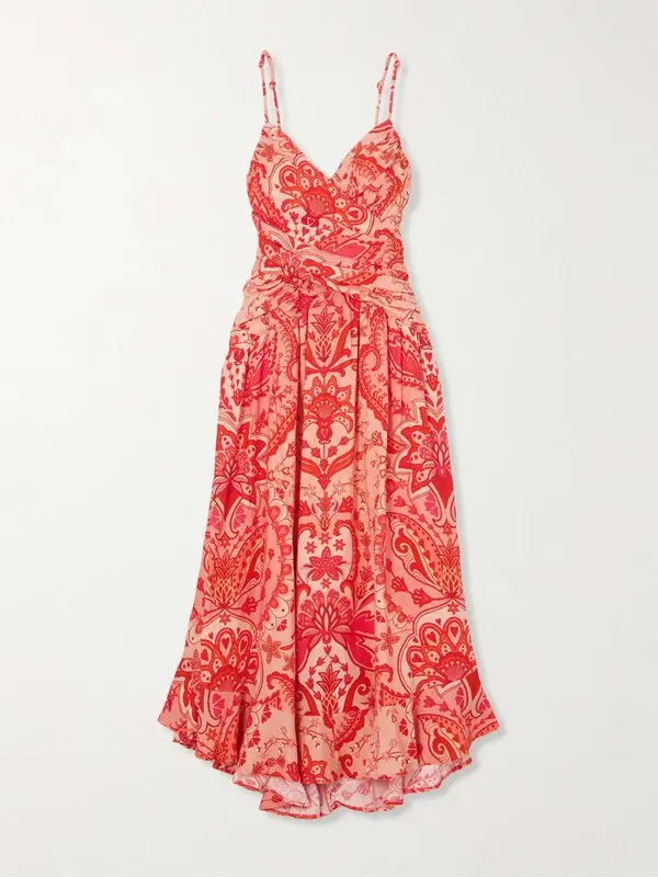 Farm Rio Jaipur Ruched Printed Maxi Dress