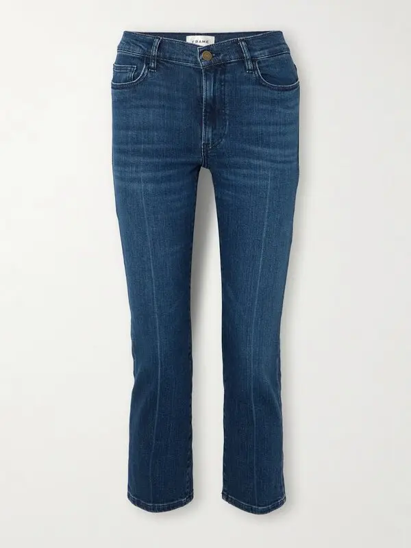 FRAME Le High Cropped Slim-leg Jeans - Blue