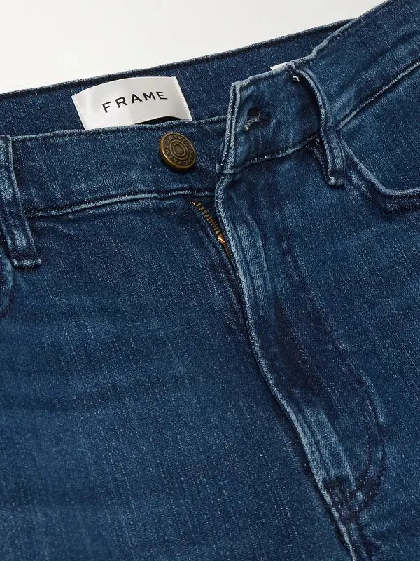 FRAME Le High Cropped Slim-leg Jeans - Blue
