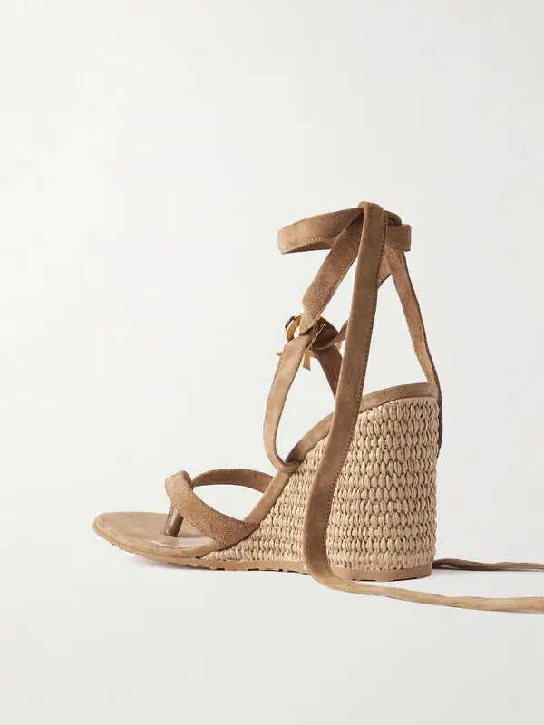 GIANVITO ROSSI Oleg 85 Suede Wedge Sandals