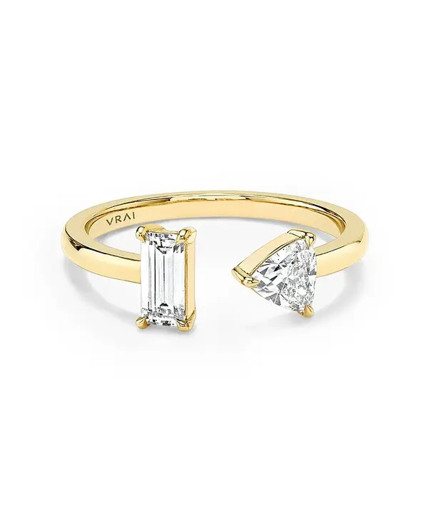 VRAI 50ctw Lab-grown Diamond Cuff Ring - K Yellow Gold