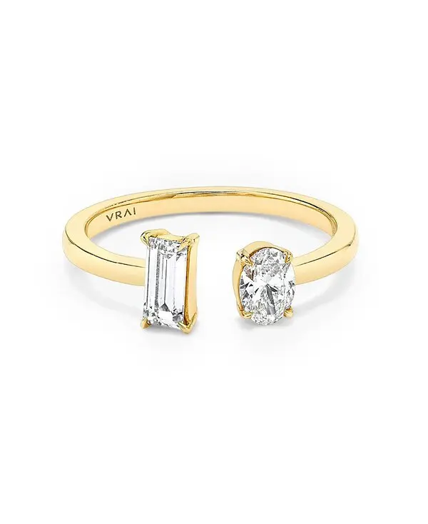 VRAI Mixed Lab-grown Diamond Cuff Ring - K Yellow Gold