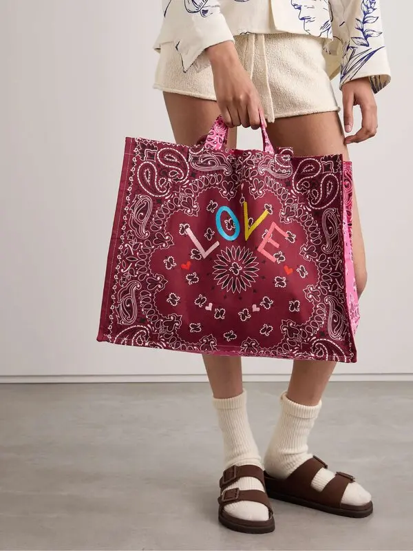 Call It By Your Name Paisley-Print Cotton-Poplin Tote - Pink