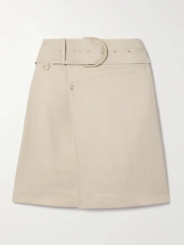 Burberry Belted Twill Skirt