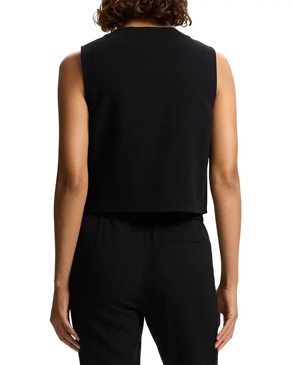 Theory Sleeveless Shell With Button Detailing - Black