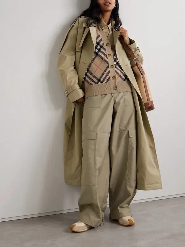 Burberry Checked Jacquard-knit Wool-blend Cardigan
