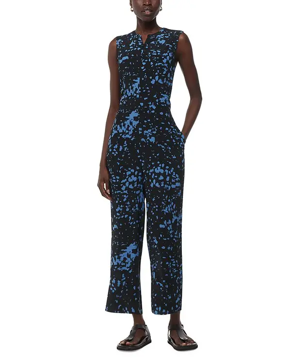 Whistles Smudged Spot Drew Jumpsuit - Black/multi