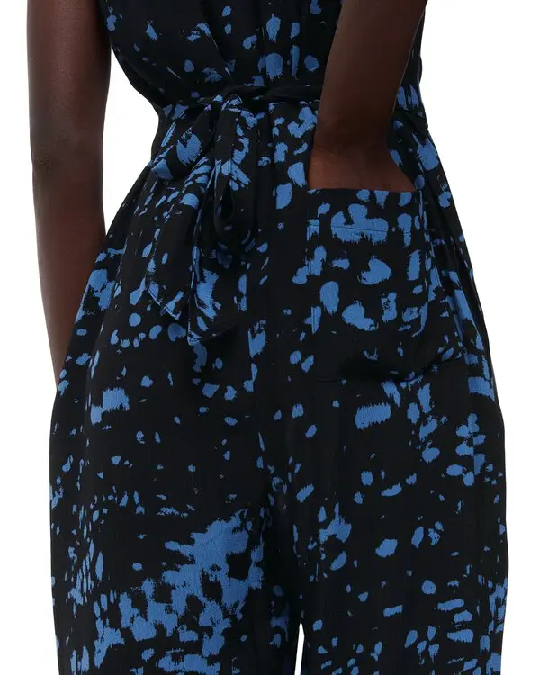 Whistles Smudged Spot Drew Jumpsuit - Black/multi