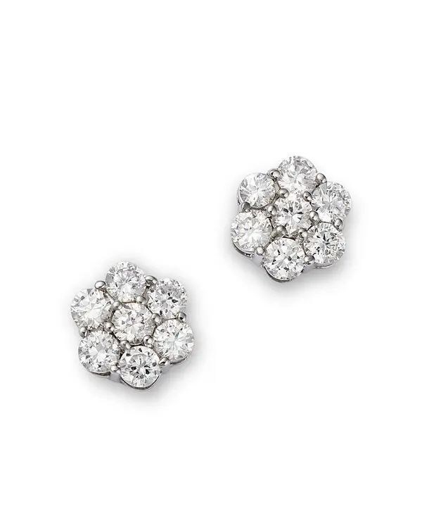 Bloomingdale'S Diamond Flower Stud Earrings, 1.0 Tcw - White
