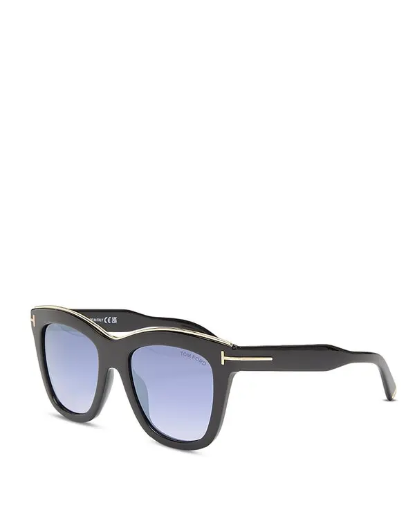 Tom Ford Julie Square Sunglasses, 52mm - Black/Blue Gradient  display picture 1