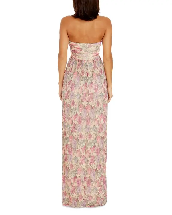 angelique strapless maxi dress - grey blurred floral Petal and Pup Women's Angelique Strapless Maxi Dress