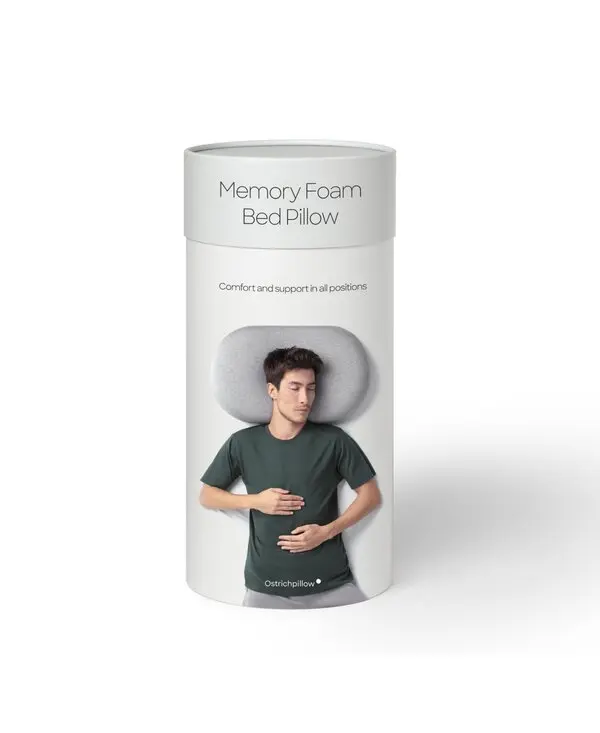OSTRICHPILLOW Memory Foam Bed Pillow - Light Grey