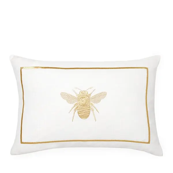SFERRA Ronzio Decorative Pillow, 12 X 18 - White/gold