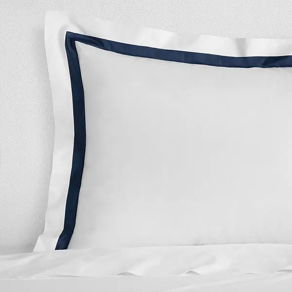 SFERRA Estate Sham, Boudoir - White/navy