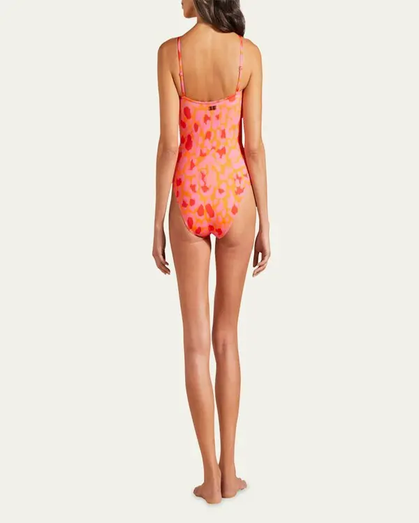 Vilebrequin Abstract Leopard Printed One-piece Swimsuit
