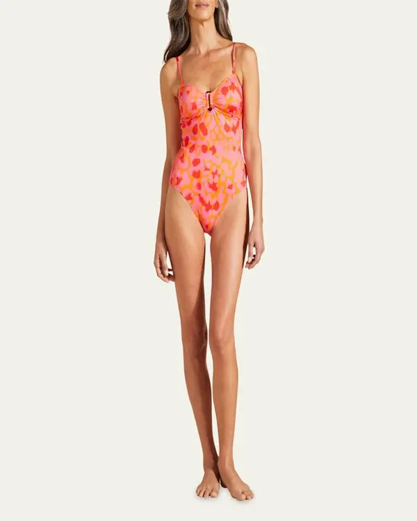 Vilebrequin Abstract Leopard Printed One-piece Swimsuit