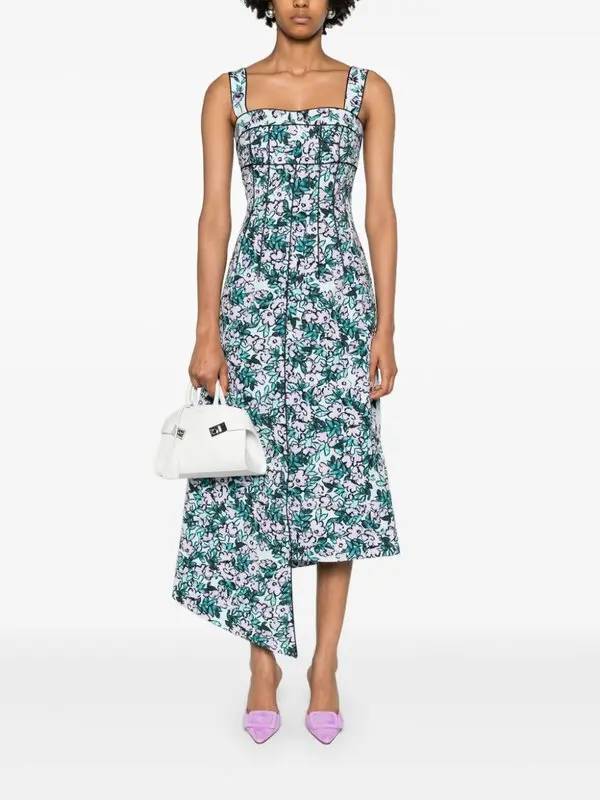 Huishan Zhang Floral-Print Asymmetric Dress In Green - 66% Off |  Editorialist