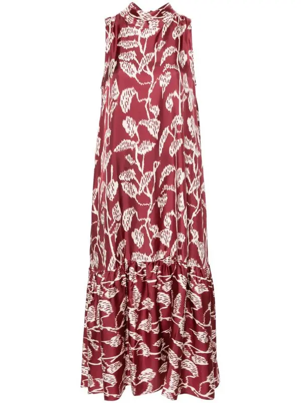 chinese dress ladies Bordeaux Coffee Viscose Crepe Long Dress