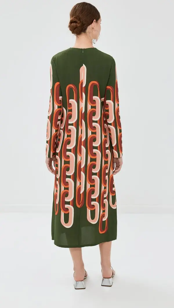La DoubleJ Long Sleeve Midi Swing Dress - Prometheus Placée