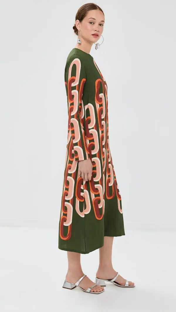 La DoubleJ Long Sleeve Midi Swing Dress - Prometheus Placée