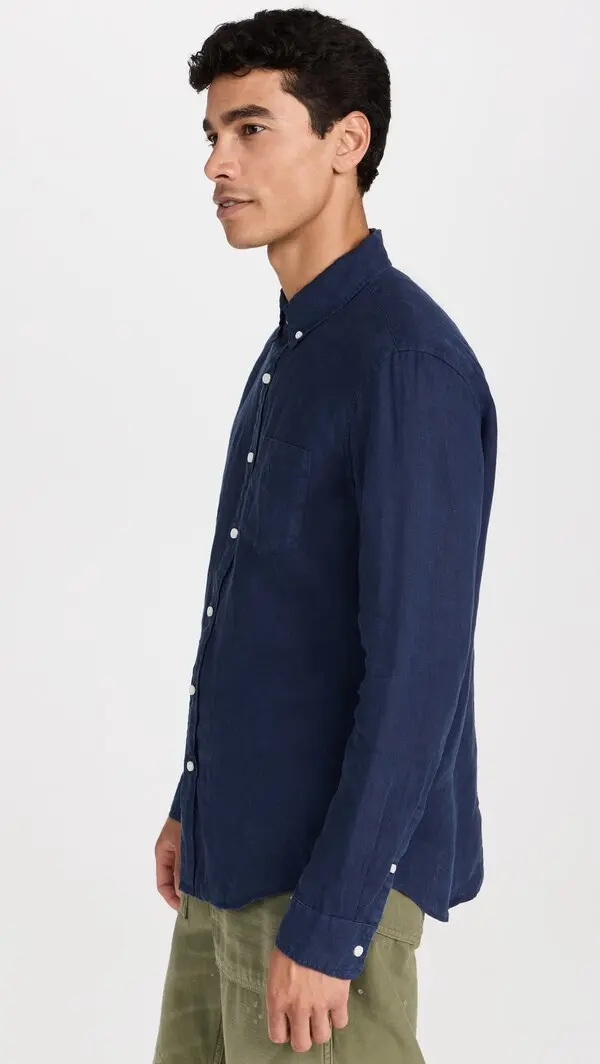 ALEX MILL Mill Shirt In Linen - Navy
