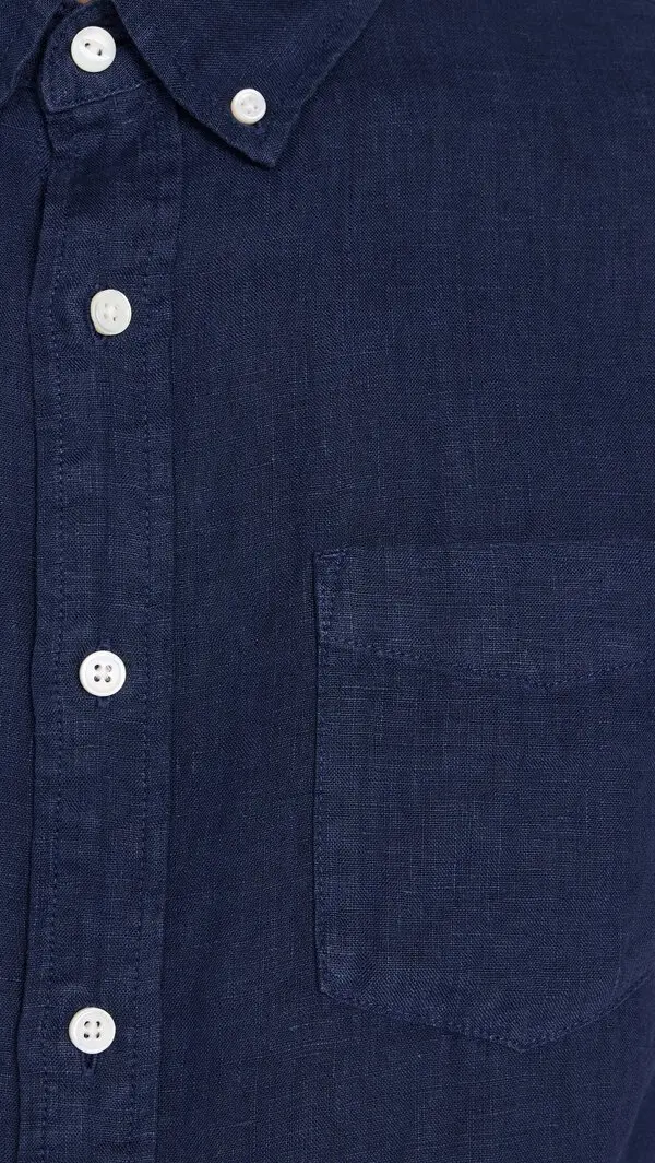 ALEX MILL Mill Shirt In Linen - Navy
