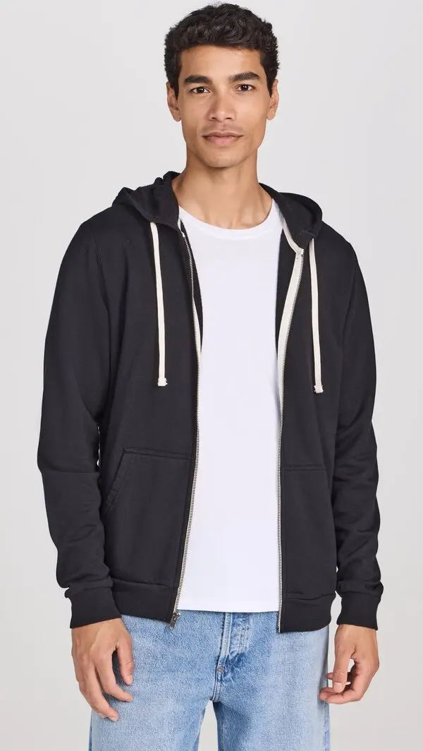 Marine Layer Afternoon Full Zip Hoodie - Black
