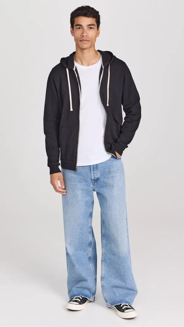 Marine Layer Afternoon Full Zip Hoodie - Black