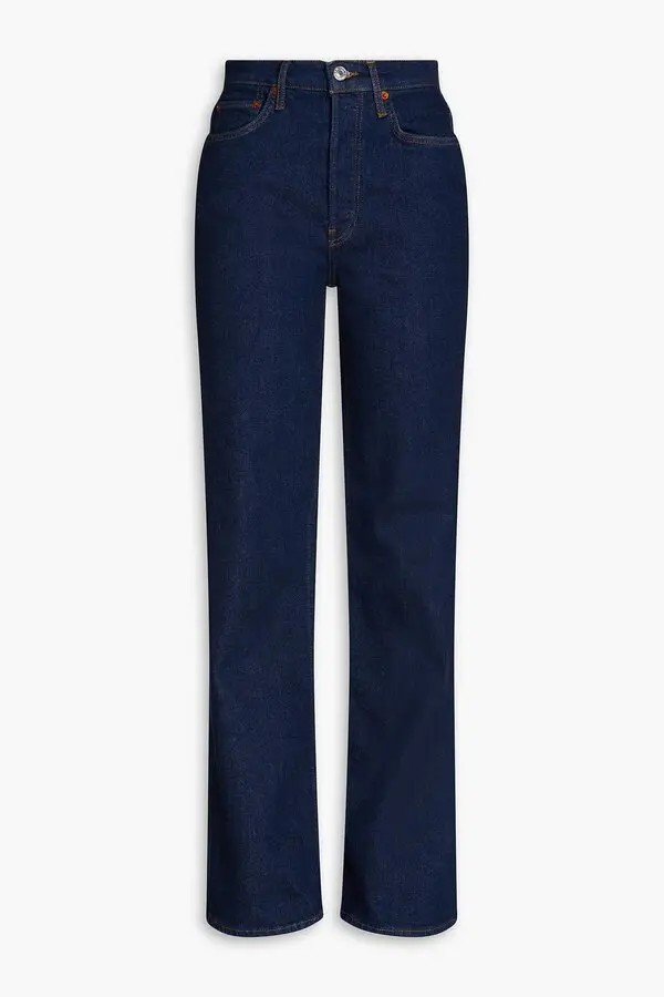 RE/DONE 70s High-rise Wide-leg Jeans - Dark Denim