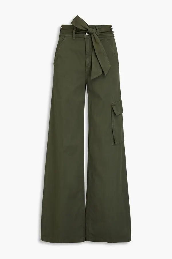 Veronica Beard Belissa Cotton-blend Twill Cargo Pants - Army Green