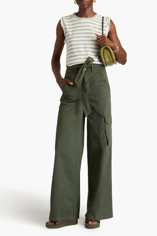 Veronica Beard Belissa Cotton-blend Twill Cargo Pants - Army Green